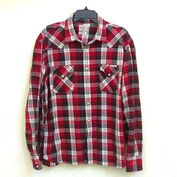 Lucky Brand | Shirts | Like New Lucky Brand Western Red Black Plaid ...